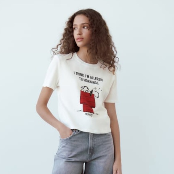 Zara | Tops | Zara Snoopy Peanuts Tshirt | Poshmark